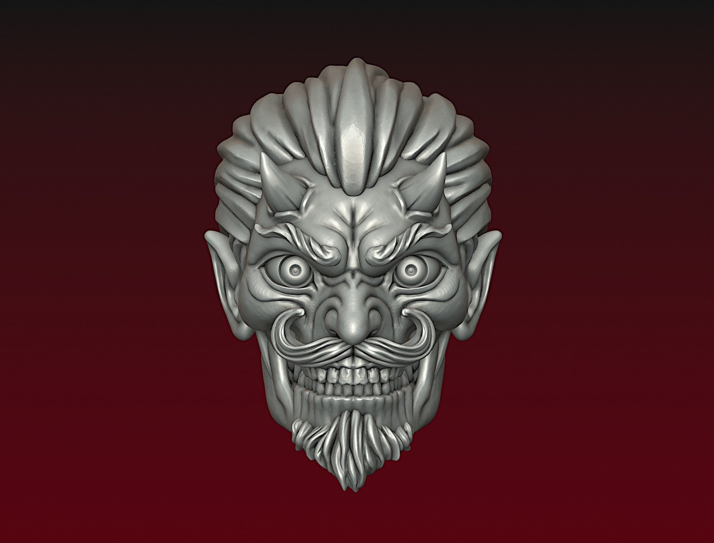 3D printable model Devil head Demon head smiling | CGTrader