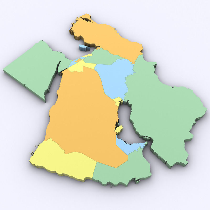 Map of the Middle East 3D model | CGTrader