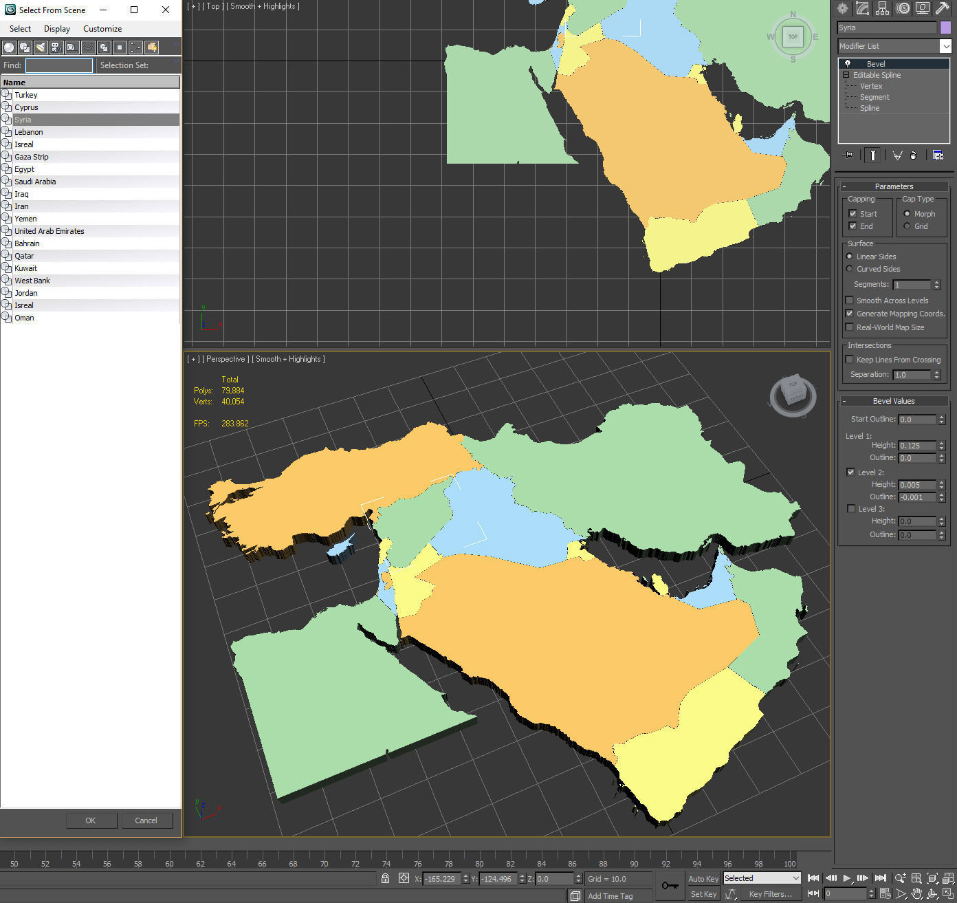 Map of the Middle East 3D model | CGTrader