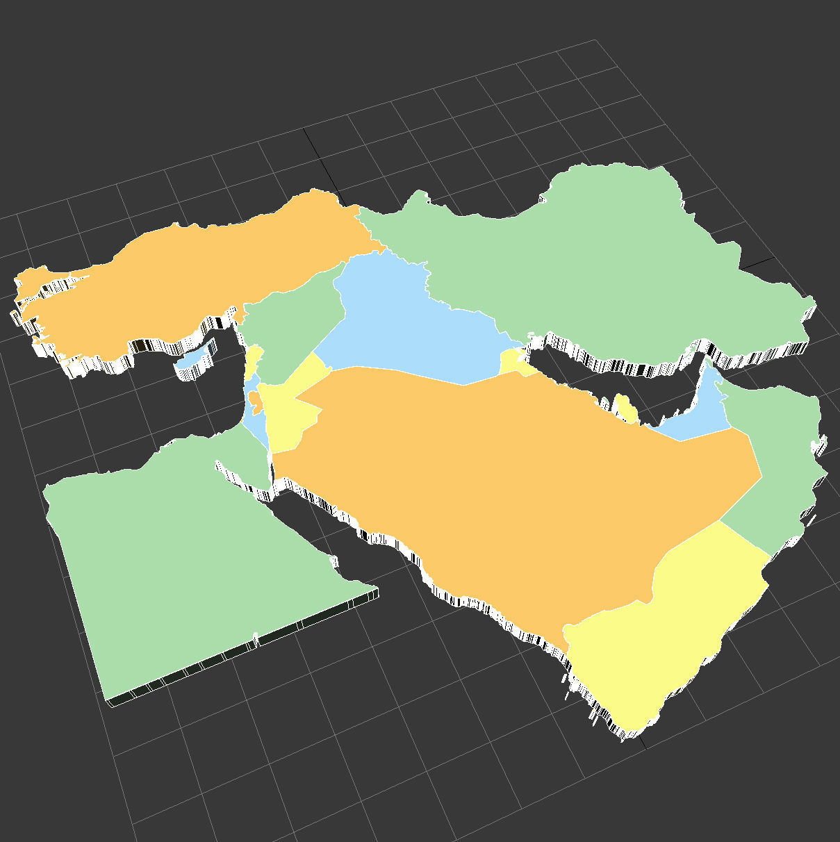 Map of the Middle East 3D model | CGTrader