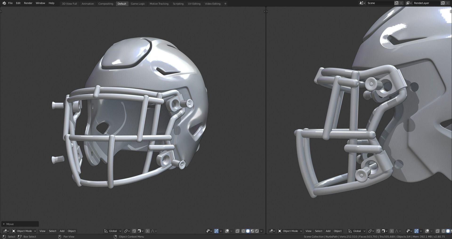 Football Helmet 3D model 3D printable | CGTrader