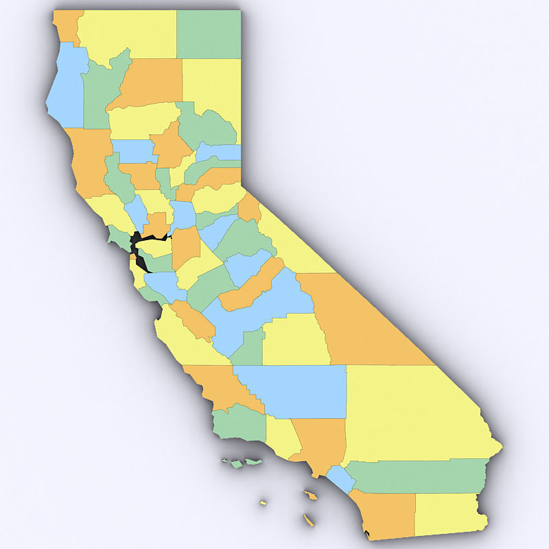 Map of California 3D model | CGTrader
