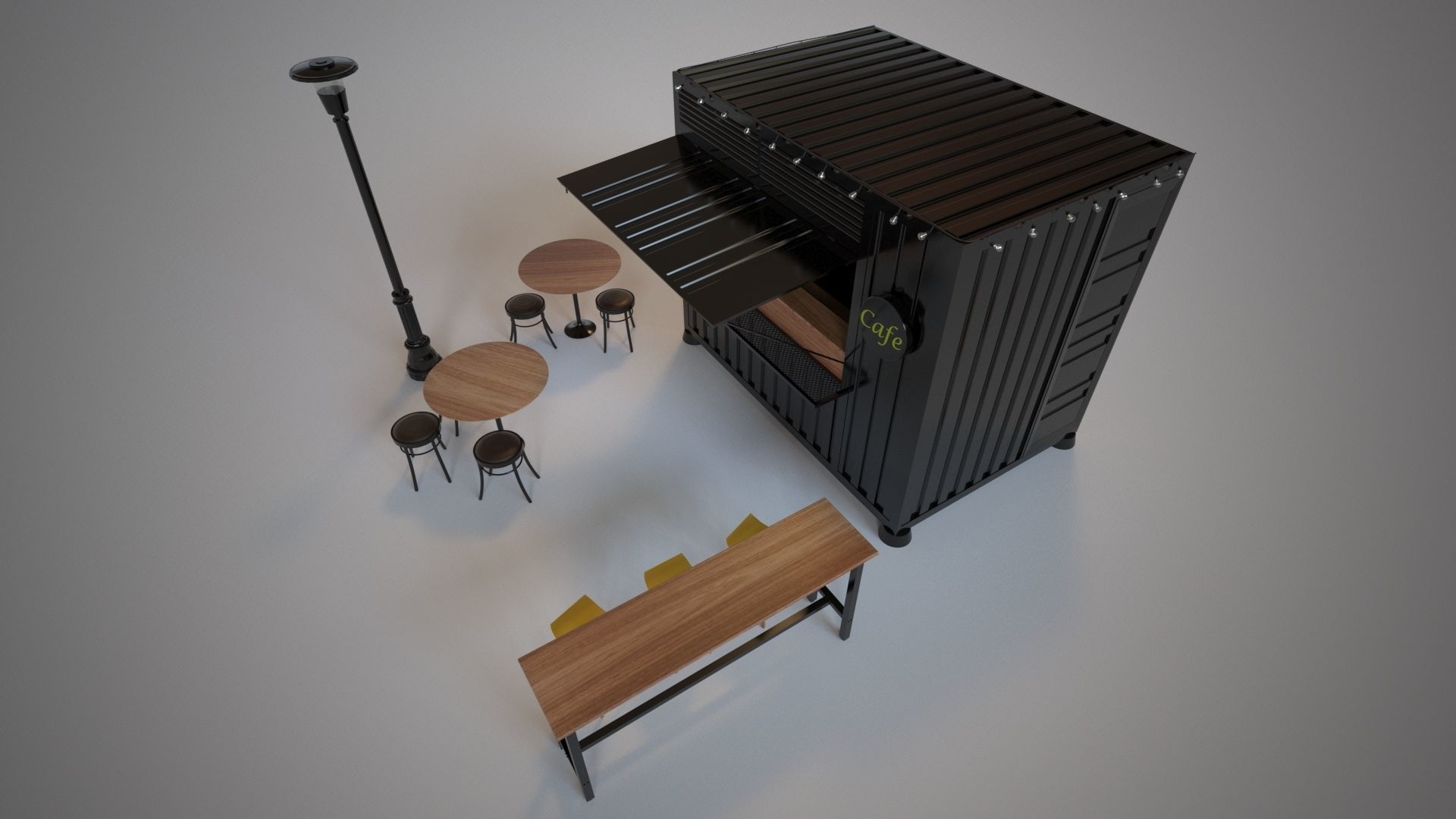 Container Cafe 3D model | CGTrader