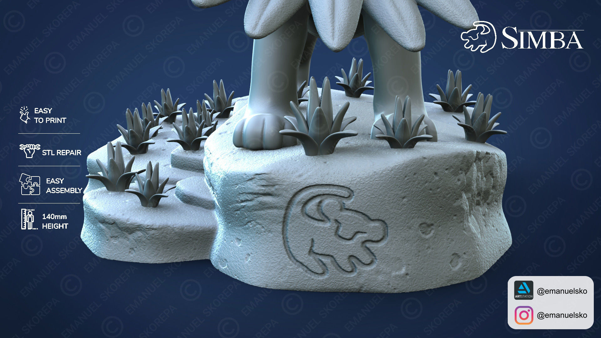 Simba 3D model 3D printable | CGTrader