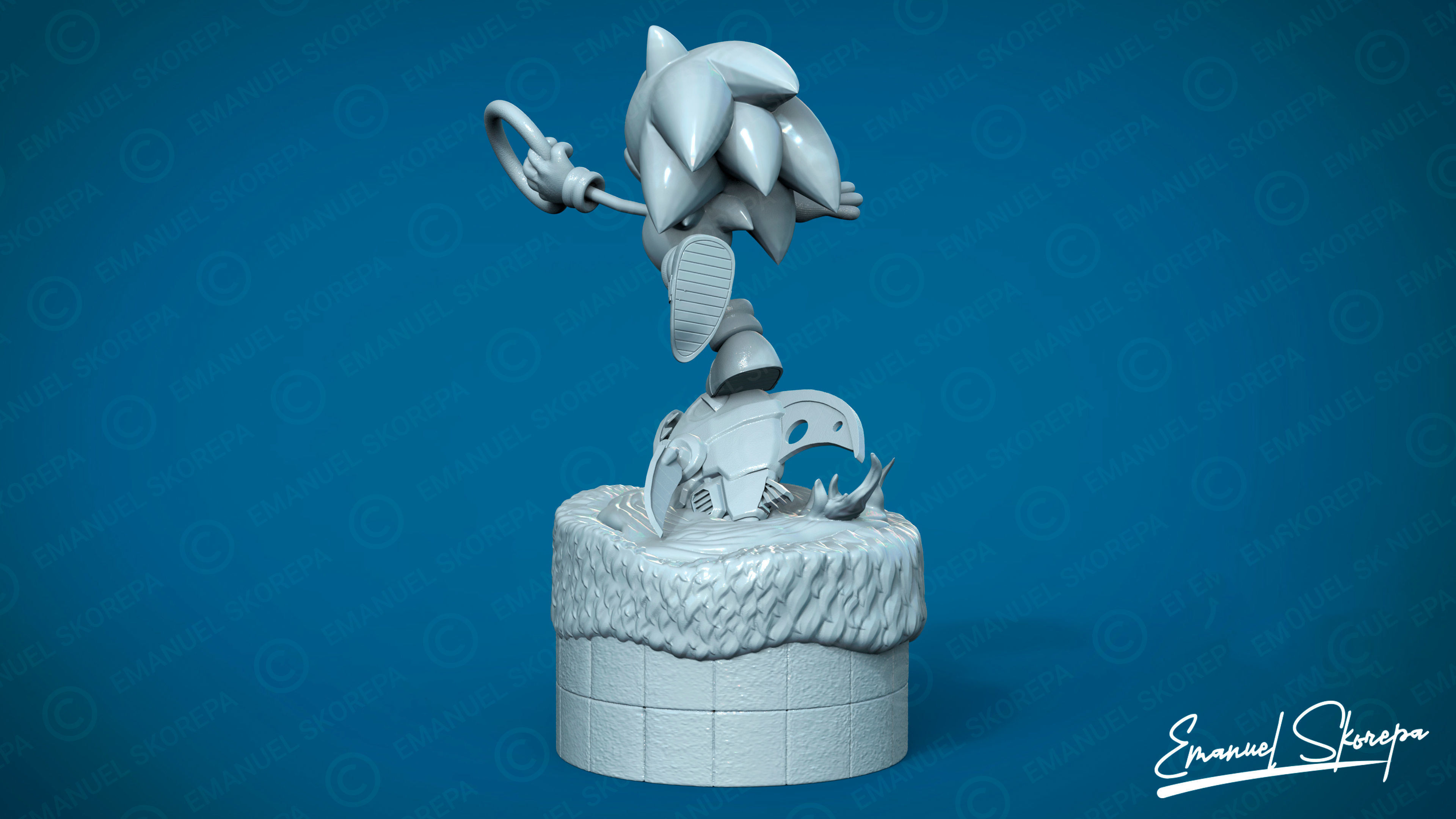 Sonic Statue 3D model 3D printable | CGTrader