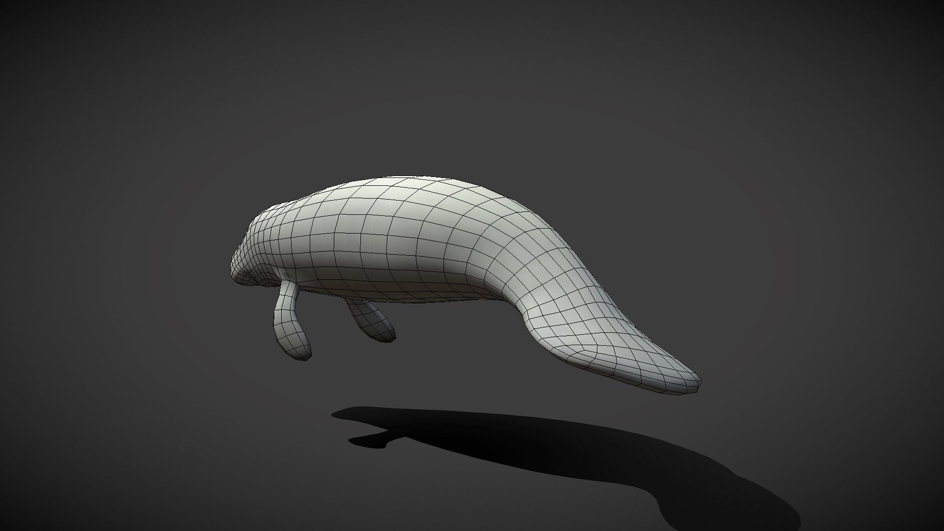 3D model Low poly Manetee - Idle Animated VR / AR / low-poly rigged ...