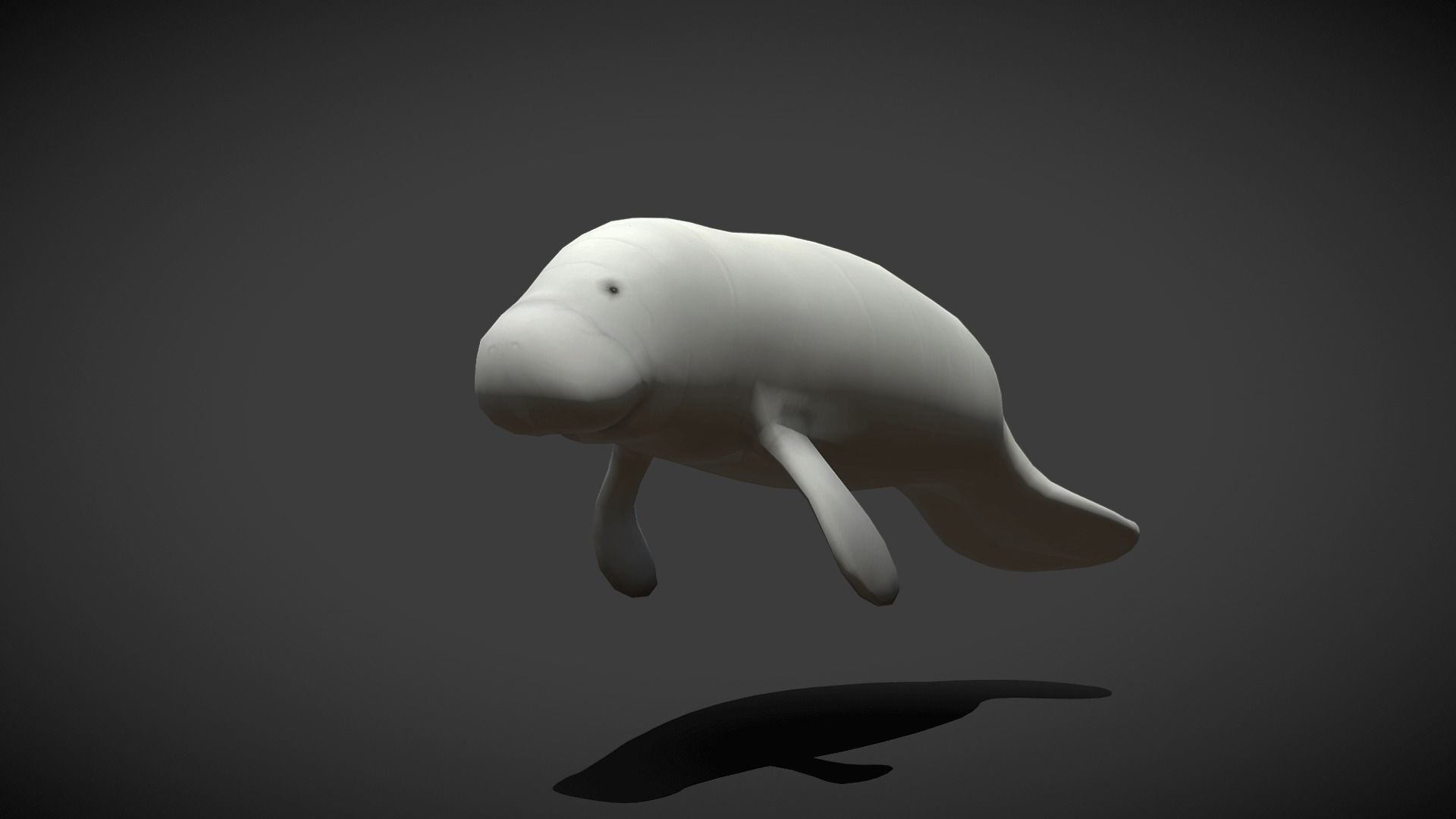 3D model Low poly Manetee - Idle Animated VR / AR / low-poly rigged ...