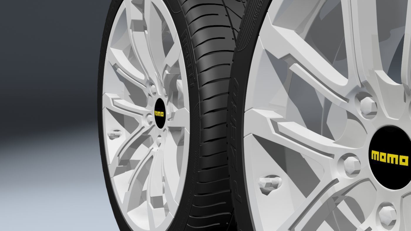 Momo Quantum alloy wheels with PZERO tires 3D model | CGTrader