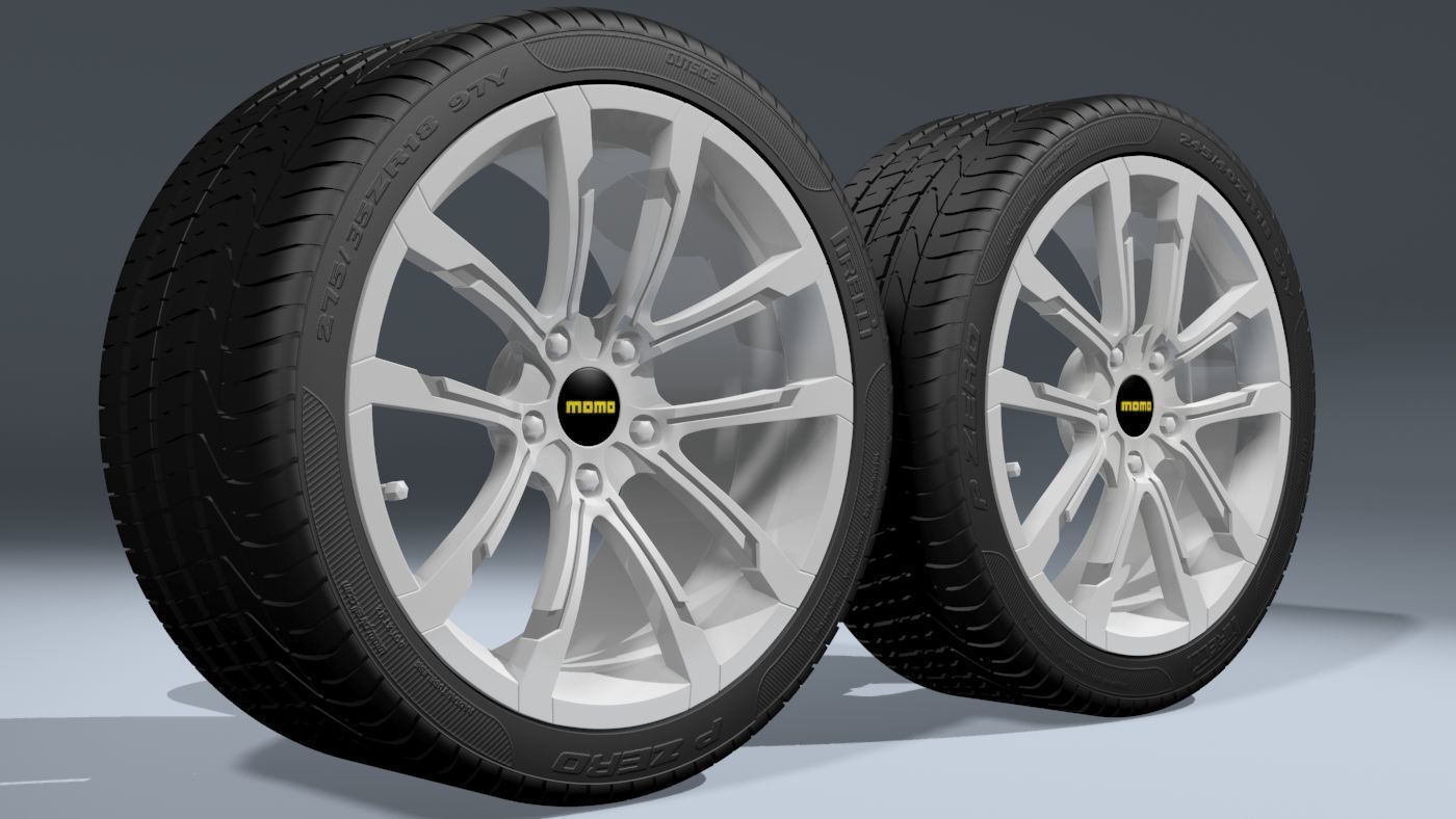 Momo Quantum alloy wheels with PZERO tires 3D model | CGTrader
