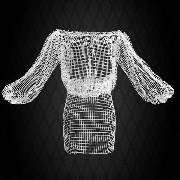 Evening Lace Dress 3D model | CGTrader
