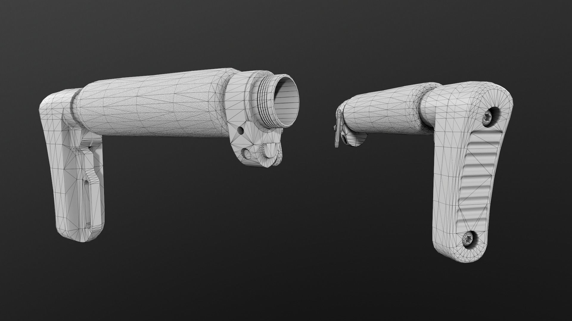 3D model ACE Ultra Lite AR15 Entry Length Stock VR / AR / low-poly ...