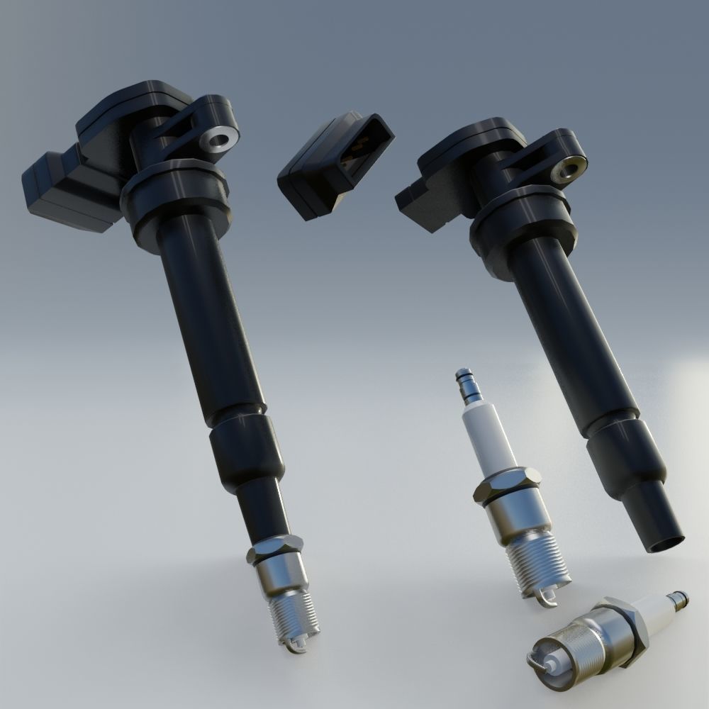 Free Car part Ignition Spark Plug Ignition Coil 3D model | CGTrader
