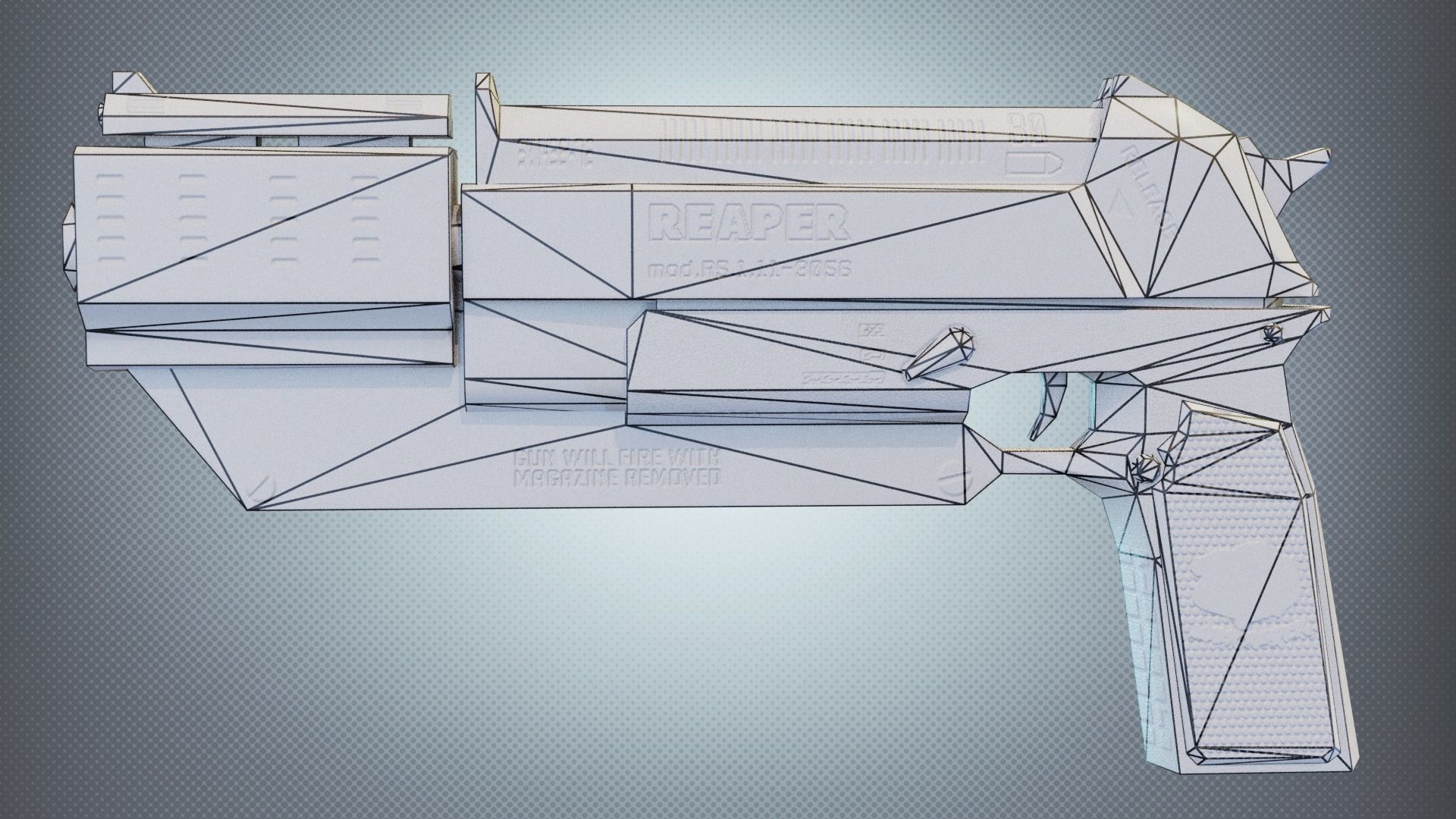 3D model REAPER Sci-Fi Pistol VR / AR / low-poly | CGTrader