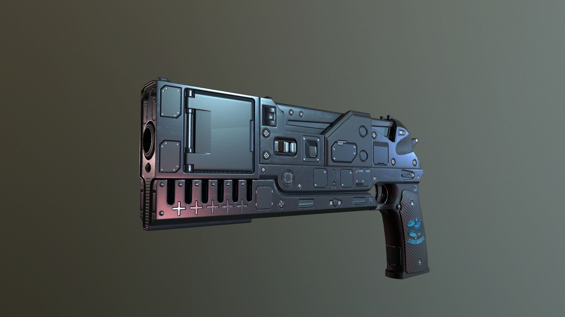 3D model REAPER Sci-Fi Pistol VR / AR / low-poly | CGTrader