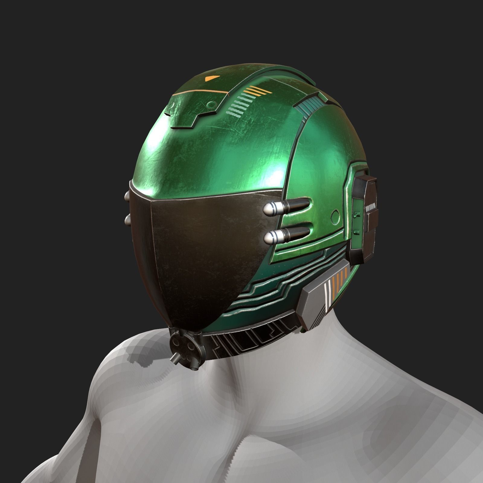 Helmet scifi space machine cyborg robot armor develop 3D model | CGTrader