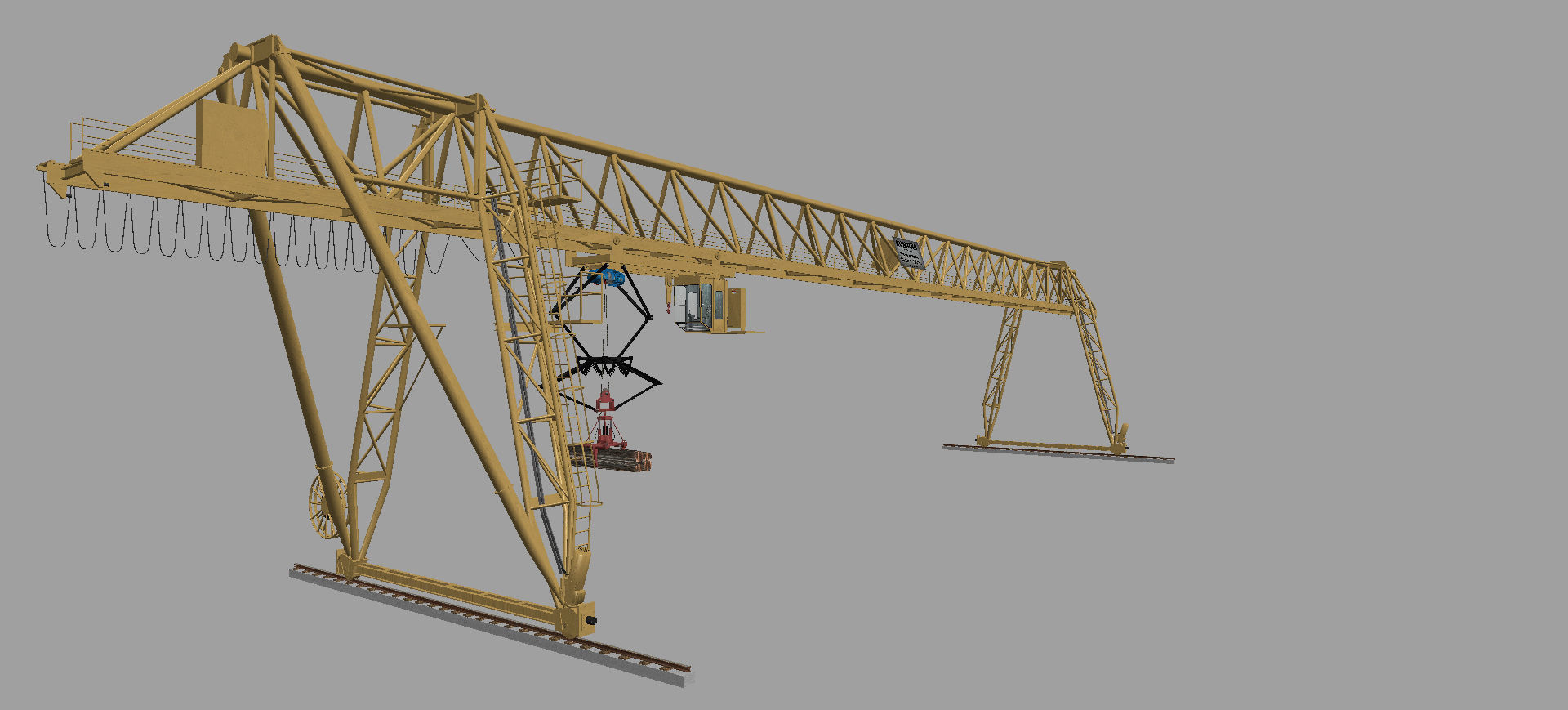 Portal crane AUMUND for the transfer of logs 3D model | CGTrader