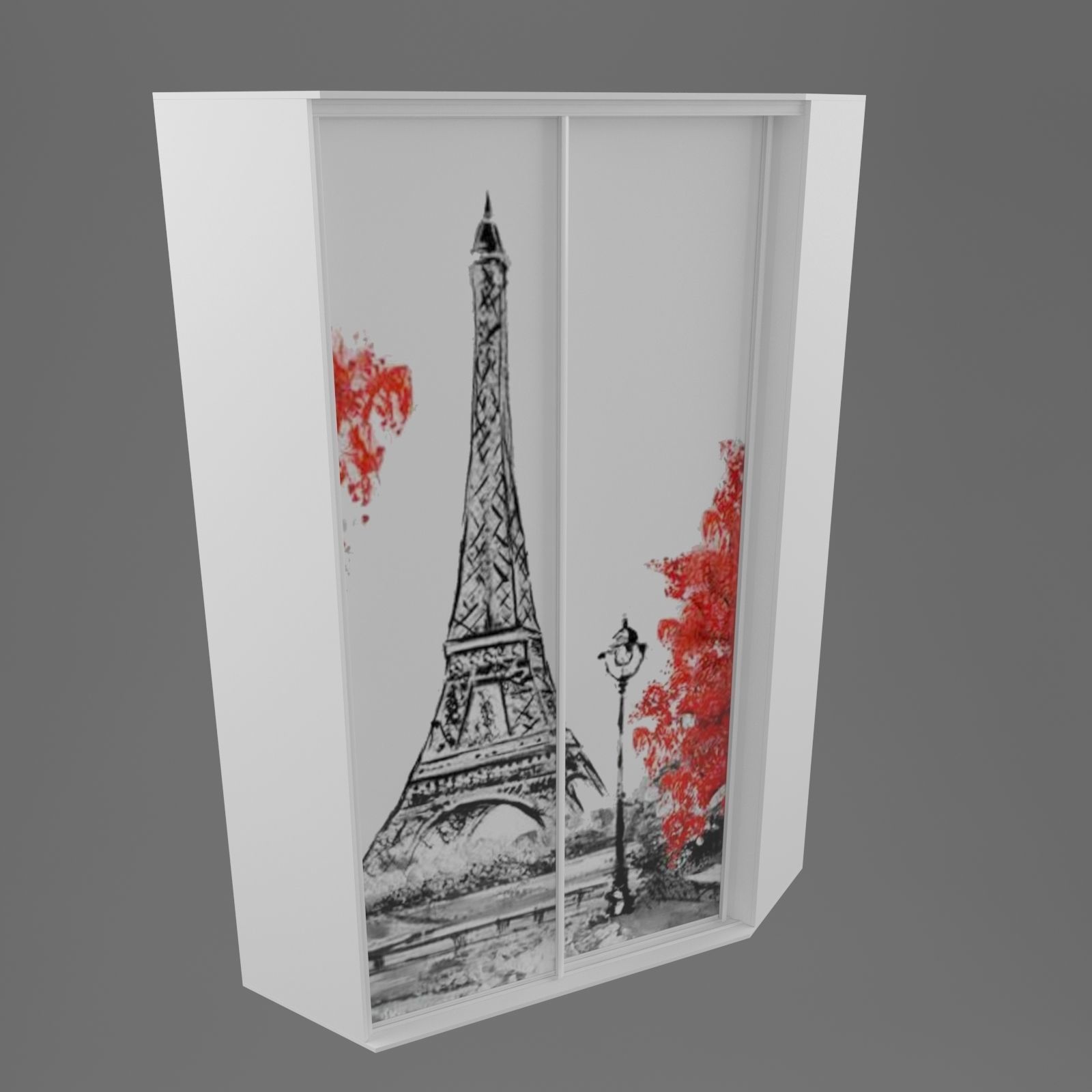 Corner sliding door Partition Case-compartment 3D model | CGTrader