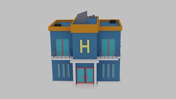 Low poly building - Hotel free VR / AR / low-poly 3D model | CGTrader