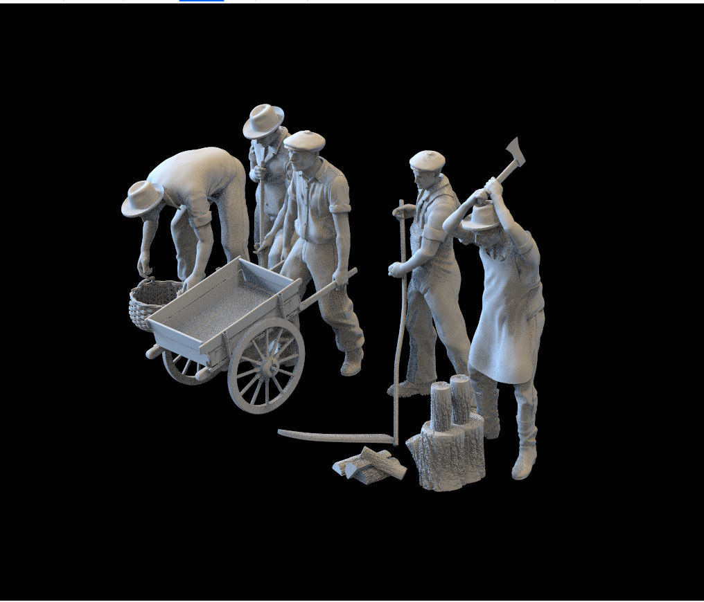 working people 3D model 3D printable | CGTrader