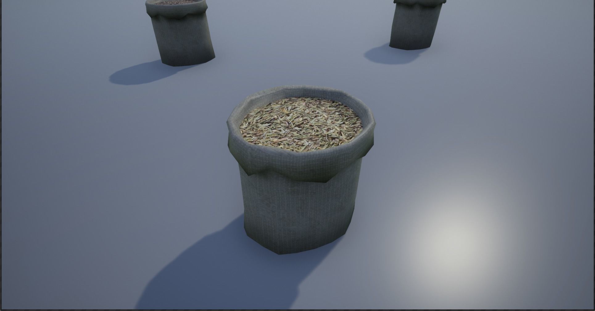 3D model Stacked Sacks and Sack of food and spice VR / AR / low-poly ...