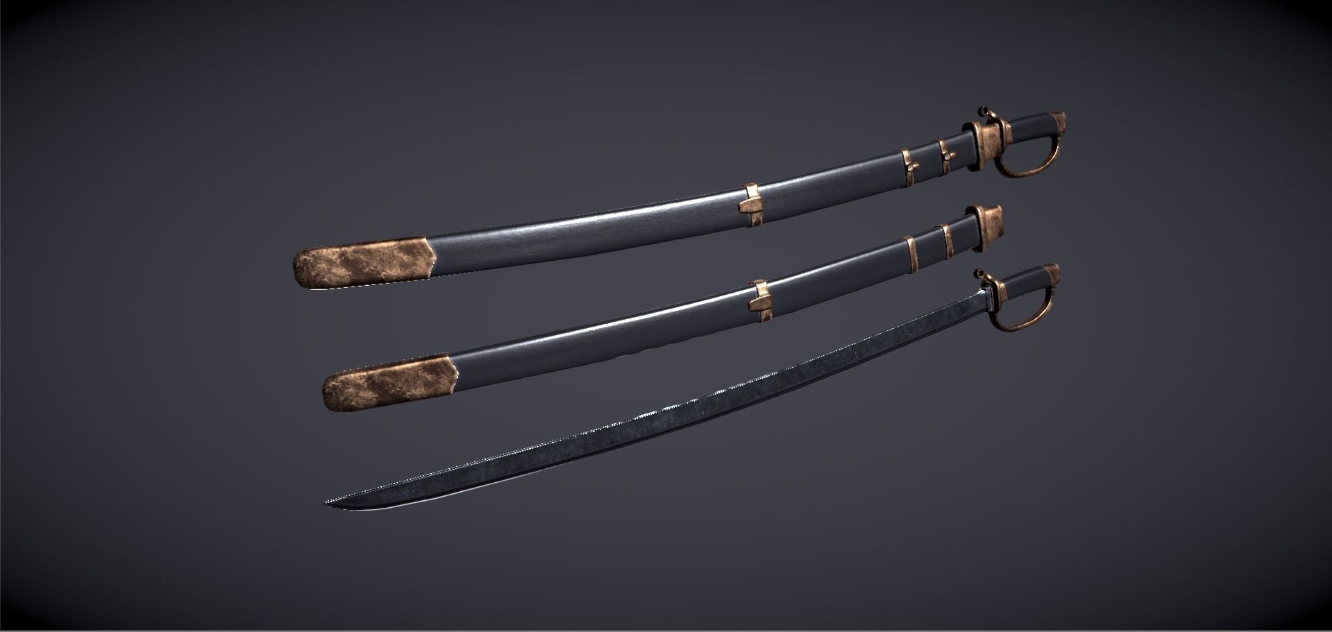 3D model Sabre three swords VR / AR / low-poly | CGTrader