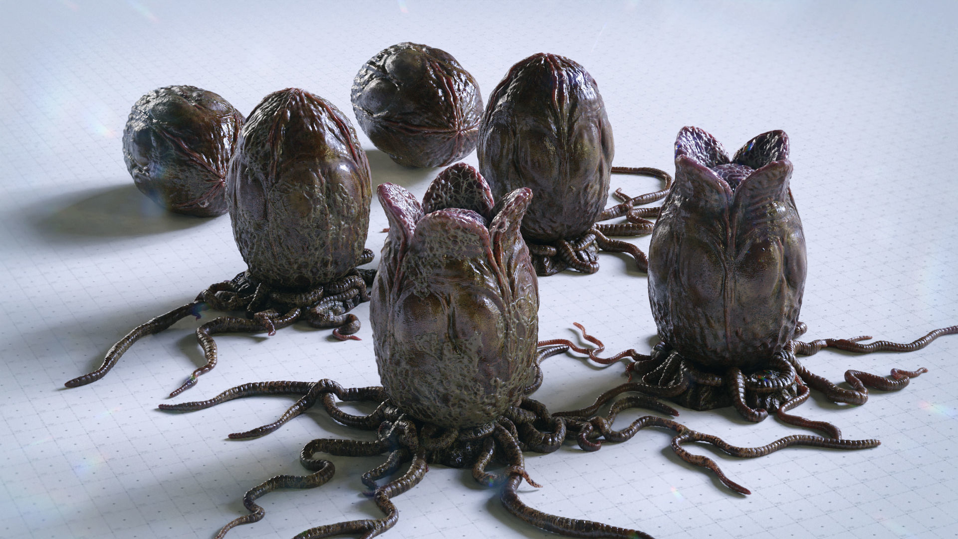 3D model Alien Eggs 4 Variants plus Nests and Tendrils - 3D Asset Kit ...