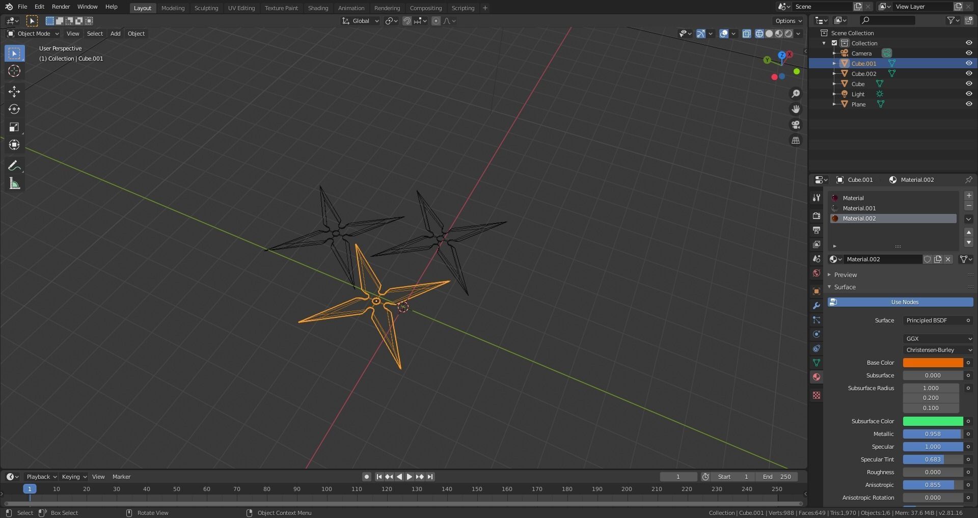 Multi-colored ninja stars 3D model | CGTrader