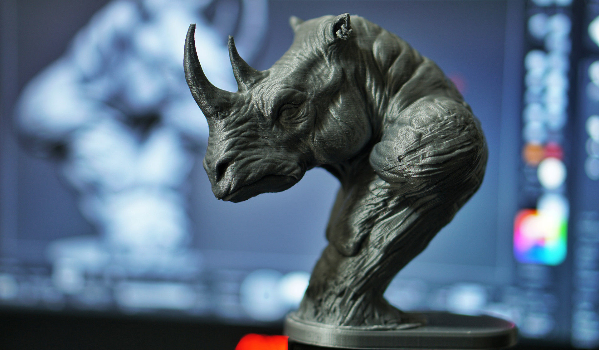 Rhino 3d print sculpture 3D model 3D printable | CGTrader