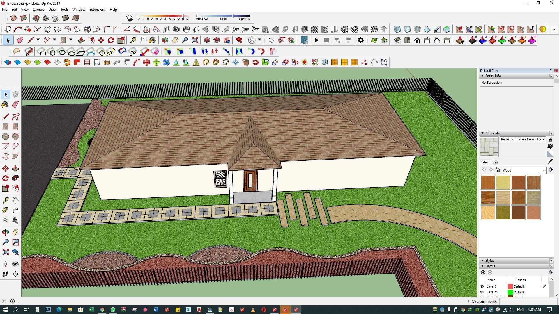 Landscape side yard design of house 3D model | CGTrader
