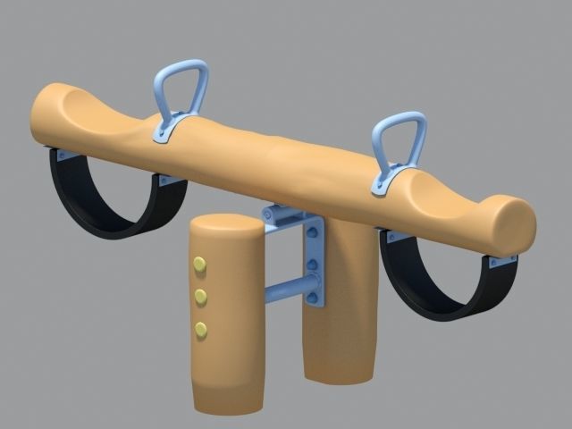 Wooden mini seesaw for small children 3D model | CGTrader