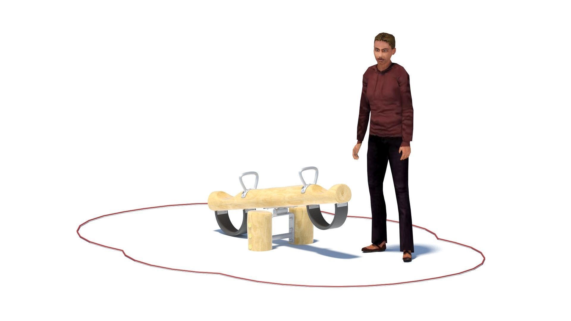 Wooden mini seesaw for small children 3D model | CGTrader