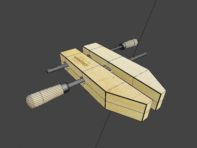3D model Wooden handscrew clamp VR / AR / low-poly | CGTrader