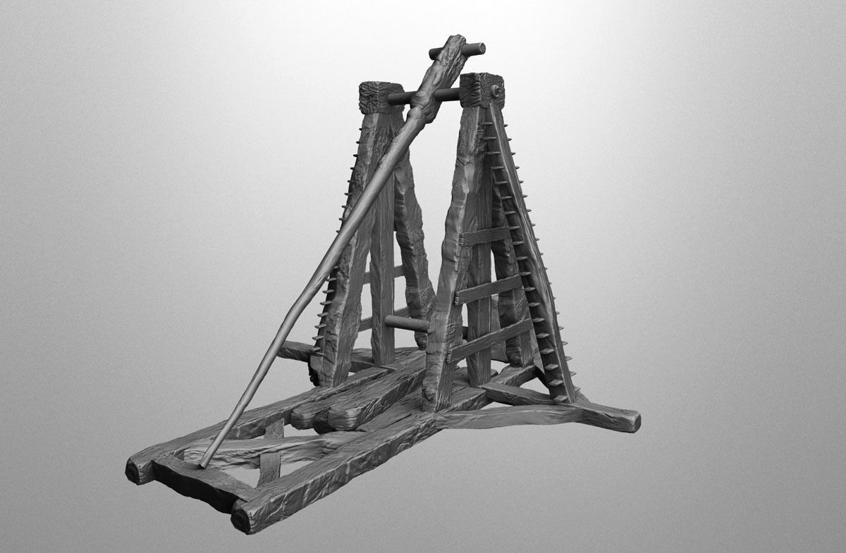 Medieval catapult 3D model 3D printable | CGTrader