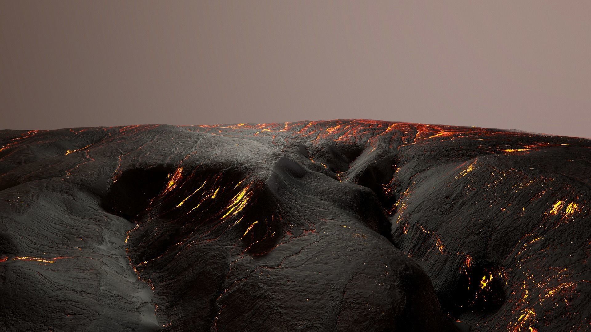 3D model Lava Terrain Magma Surface Landscape PBR 01 VR / AR / low-poly ...