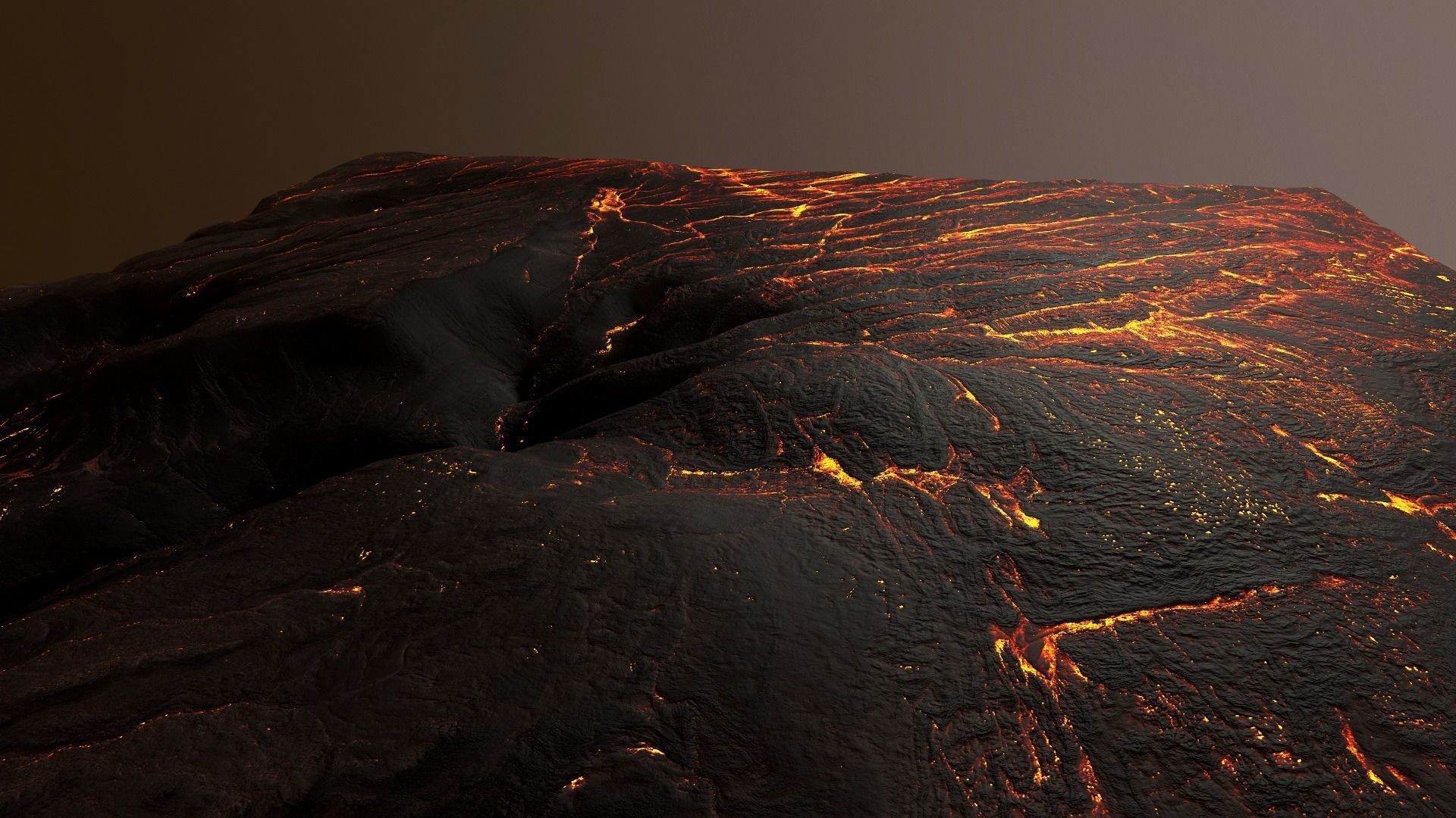 3D model Lava Terrain Magma Surface Landscape PBR 01 VR / AR / low-poly ...