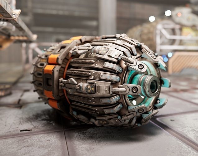 sci fi Machine Part - Cyberpunk design 3D model | CGTrader