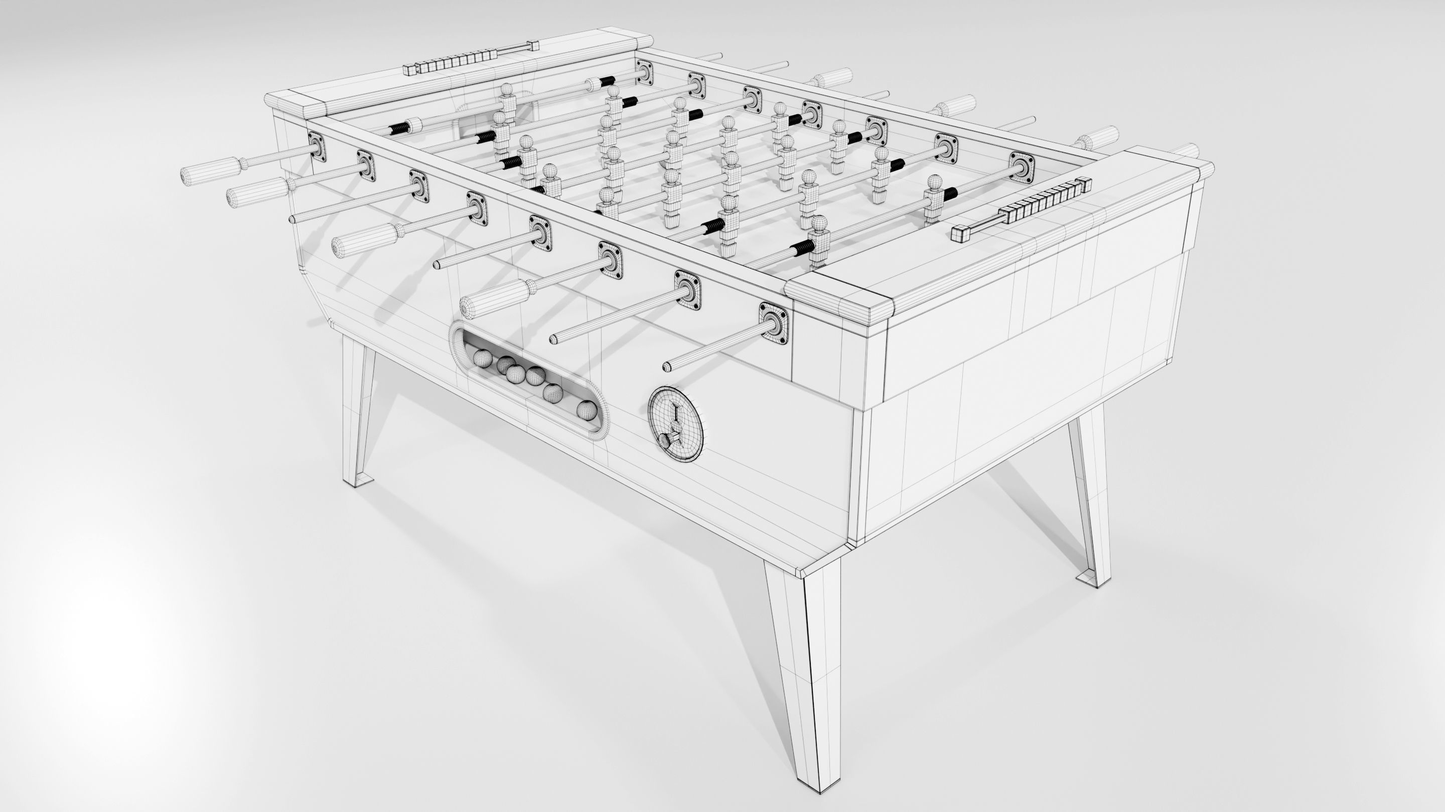 Table football 3D model | CGTrader