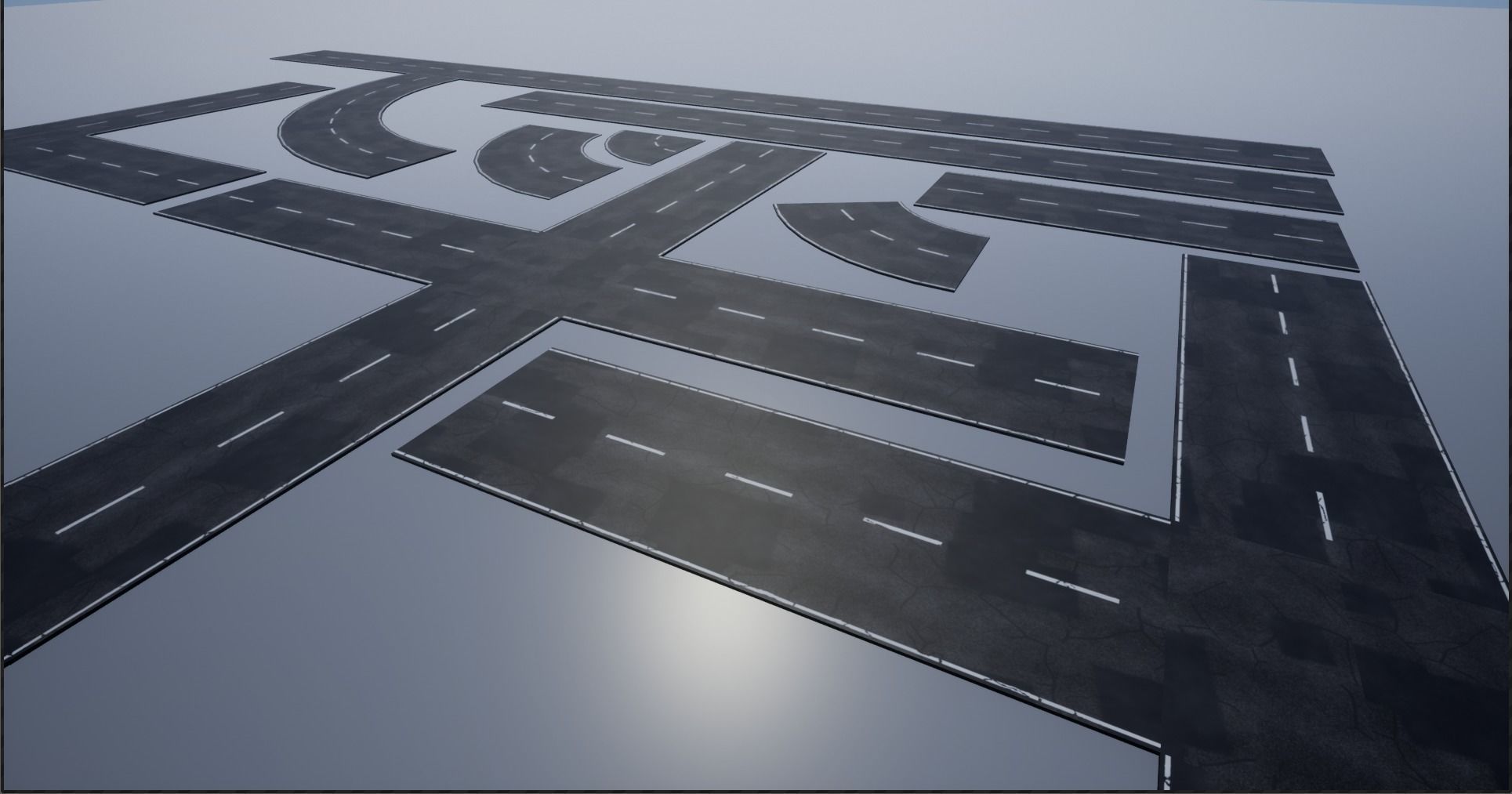 3D Model Collection PBR Modular Road Pack VR / AR / low-poly | CGTrader