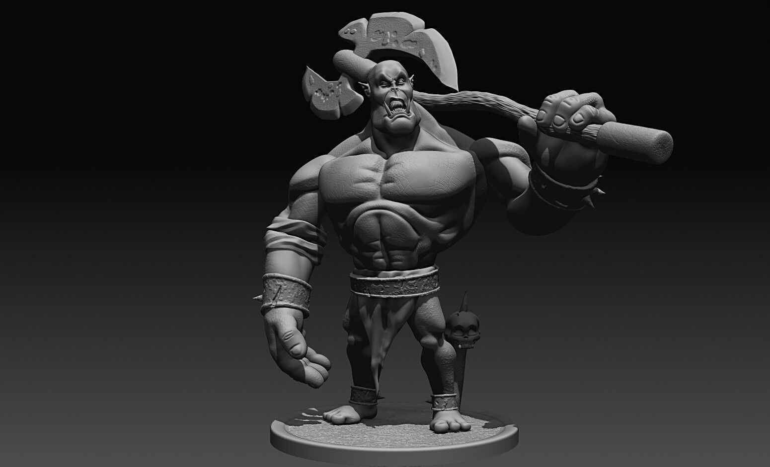 Fantasy Orc miniature 3D model 3D printable | CGTrader