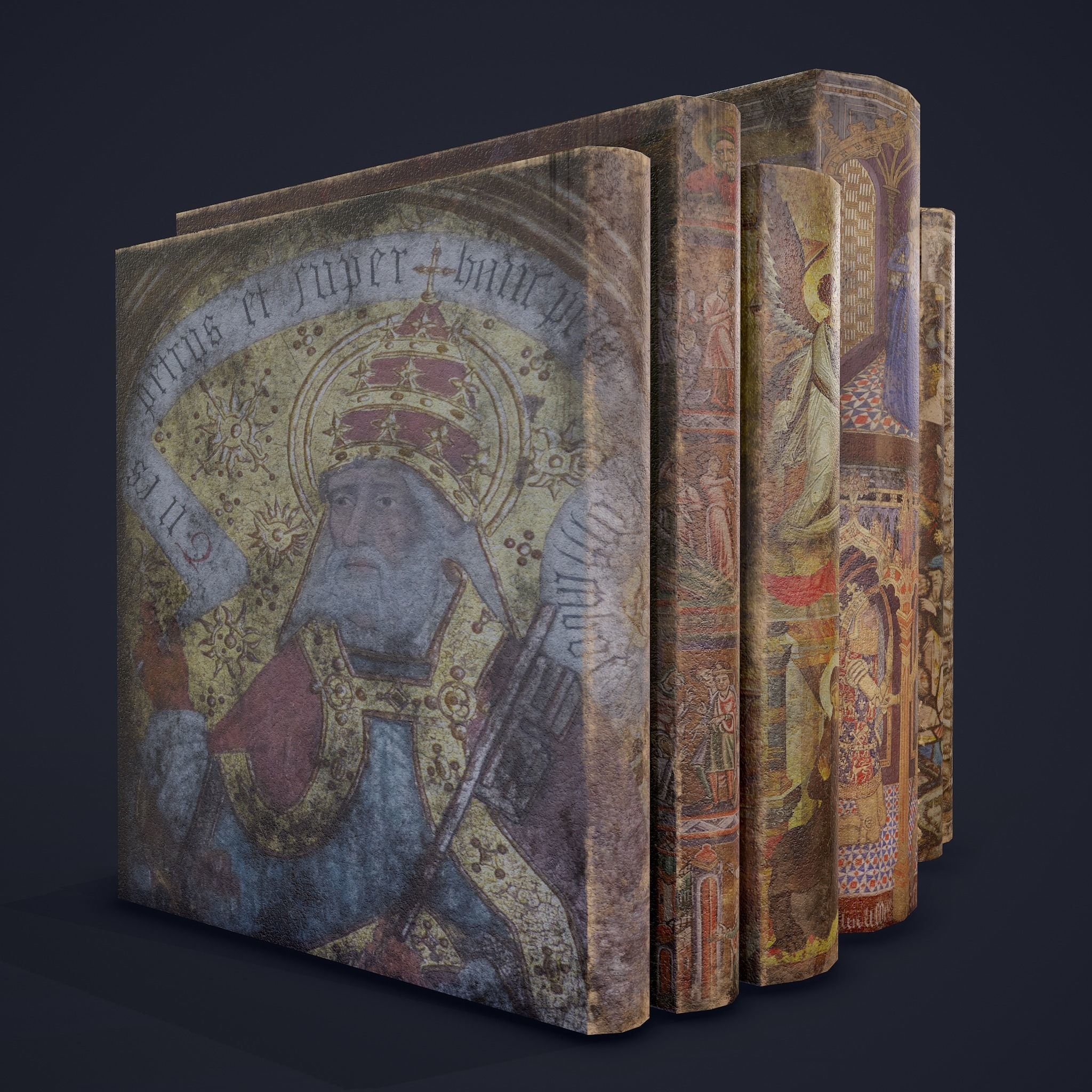 3D Model Collection Medieval Books and Skull VR / AR / low-poly | CGTrader