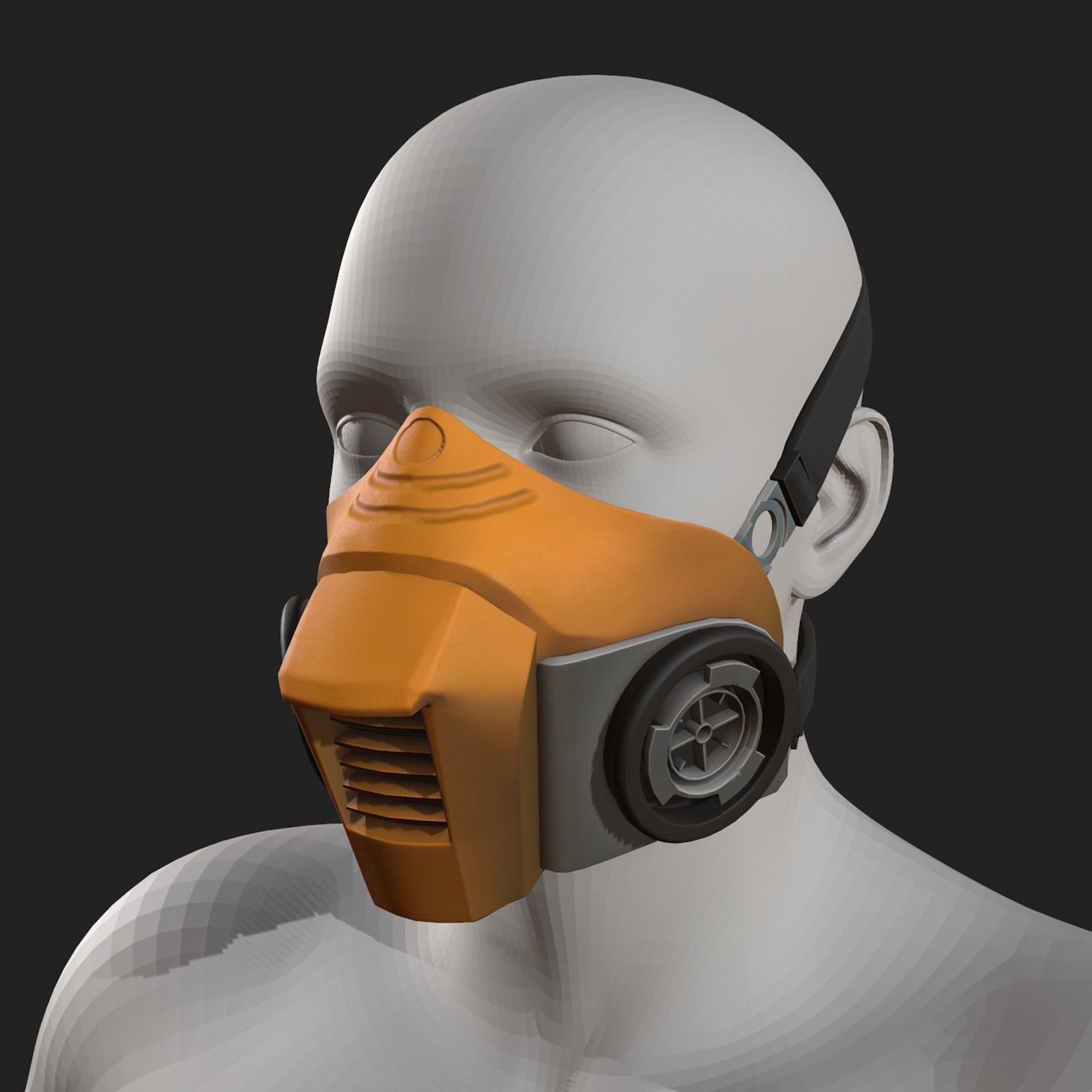 3D model Gas mask helmet scifi fantasy space millitary protection VR ...