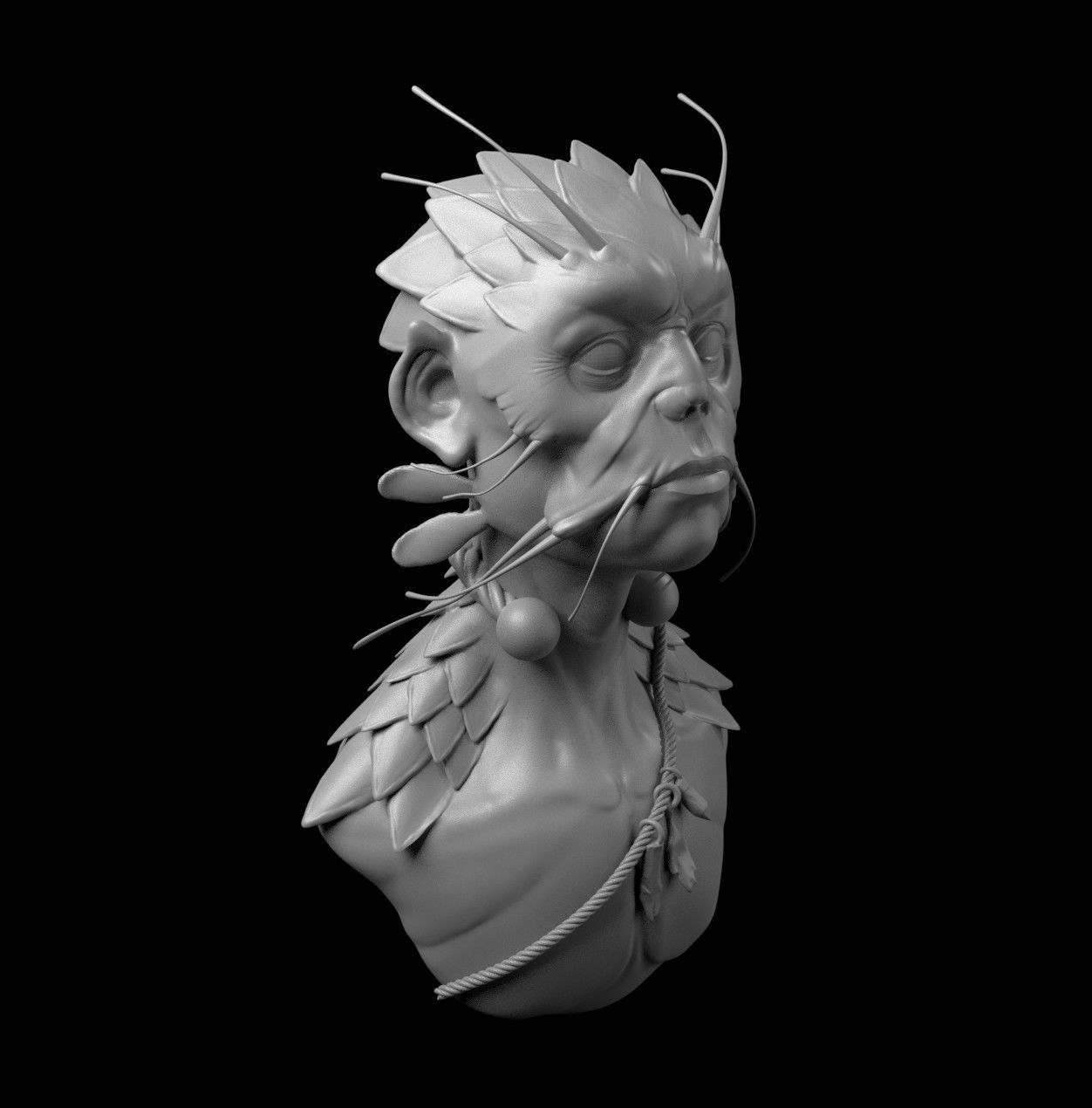 Alien bust free 3D model 3D printable | CGTrader