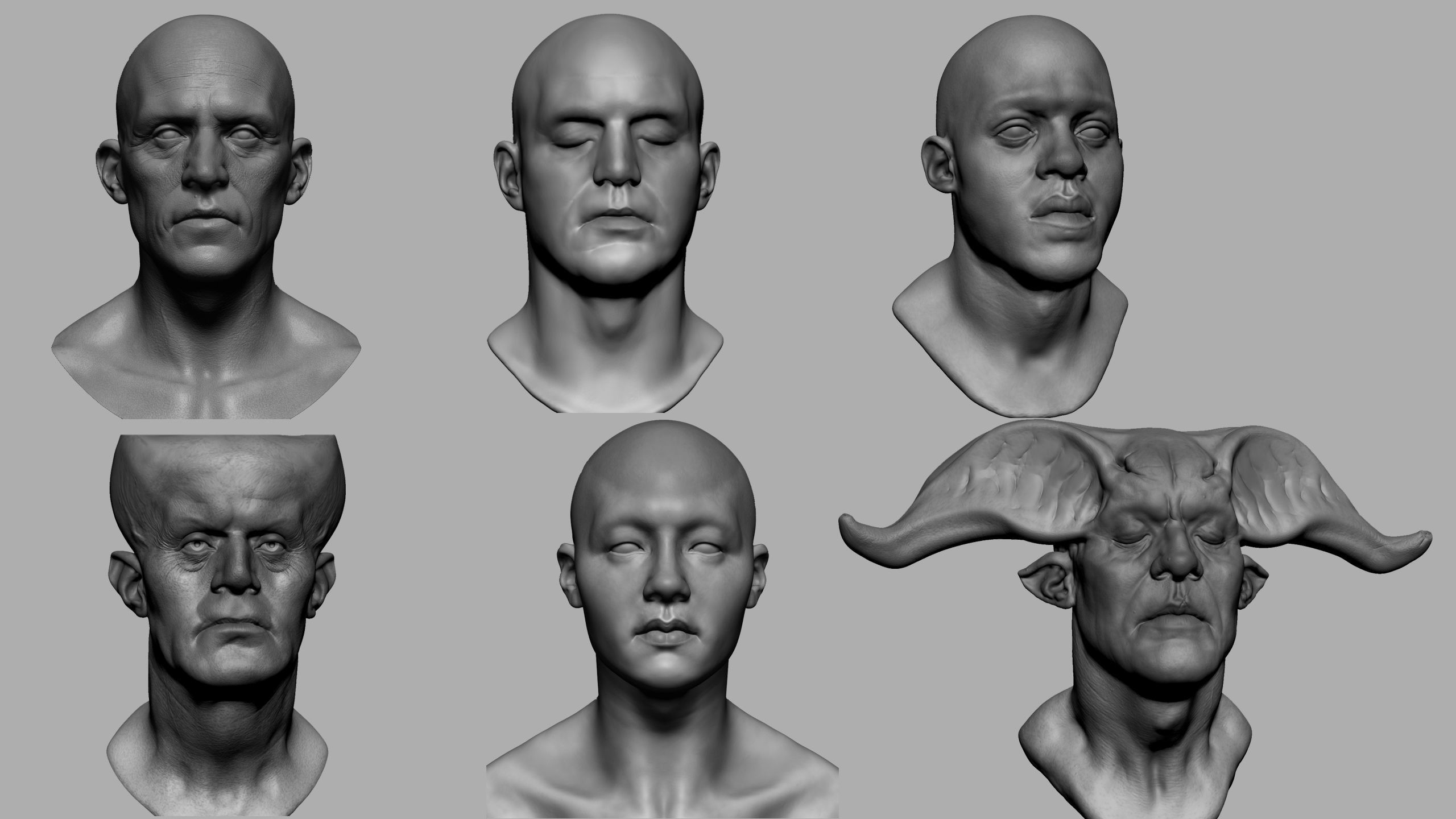 Male Head Collection 3D model | CGTrader