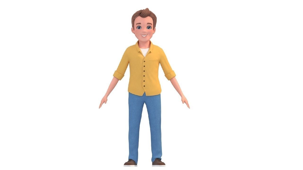 Cartoon Cute Father Man 3D model 3D model | CGTrader