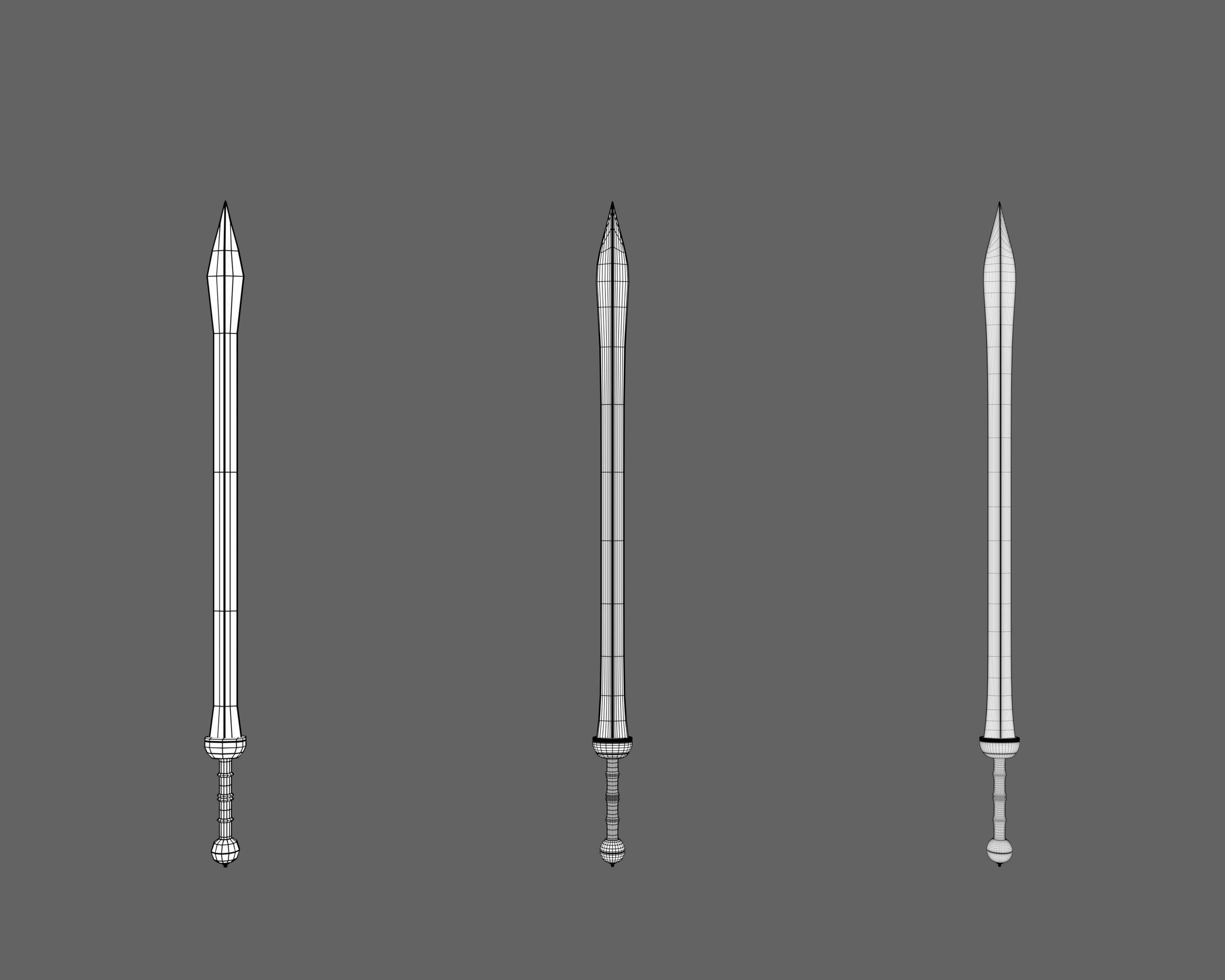 3D model Ancient Roman Spatha VR / AR / low-poly | CGTrader