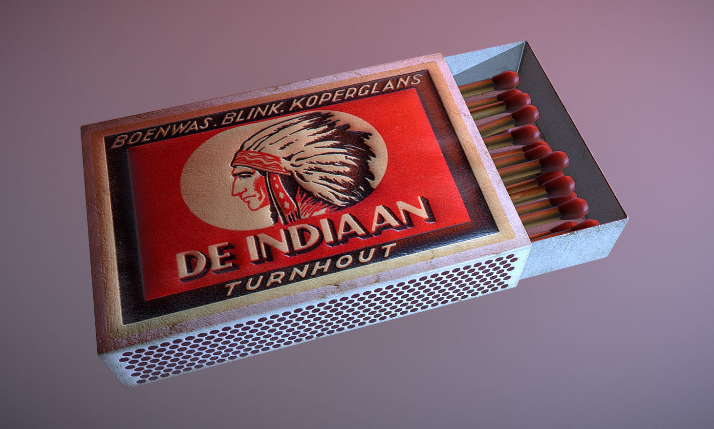 3D model Matchbox box of matches with indian head VR / AR / low-poly ...