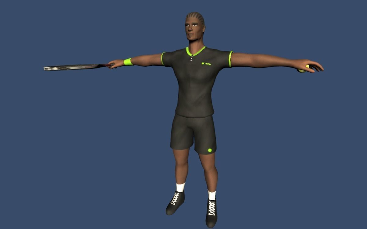3D model 4 Animated Tennis Players VR / AR / low-poly | CGTrader