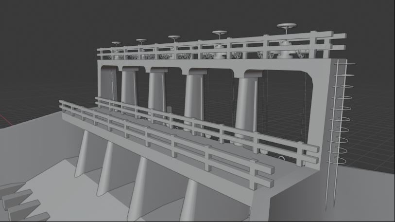 Water Dam Sluice Gate free VR / AR / low-poly 3D model | CGTrader