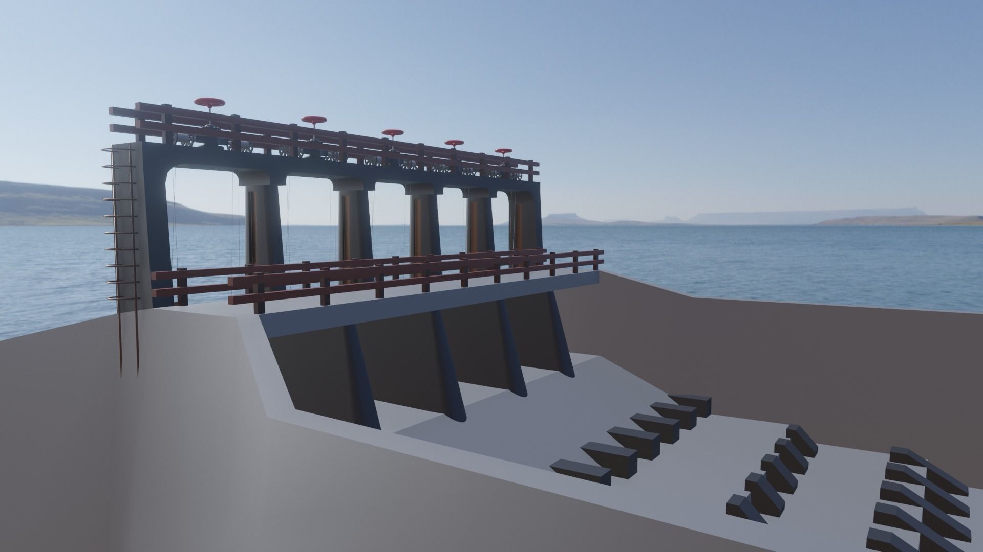 Water Dam Sluice Gate free VR / AR / low-poly 3D model | CGTrader
