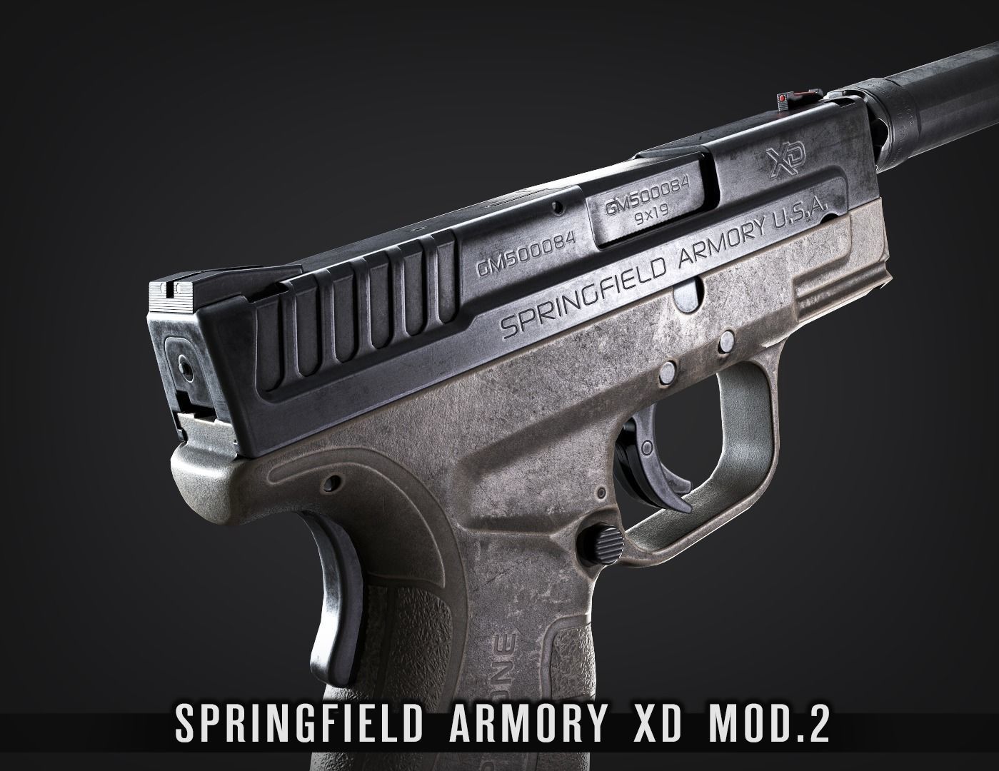 3D model XD Mod2 - FPS Subcompact Pistol VR / AR / low-poly | CGTrader